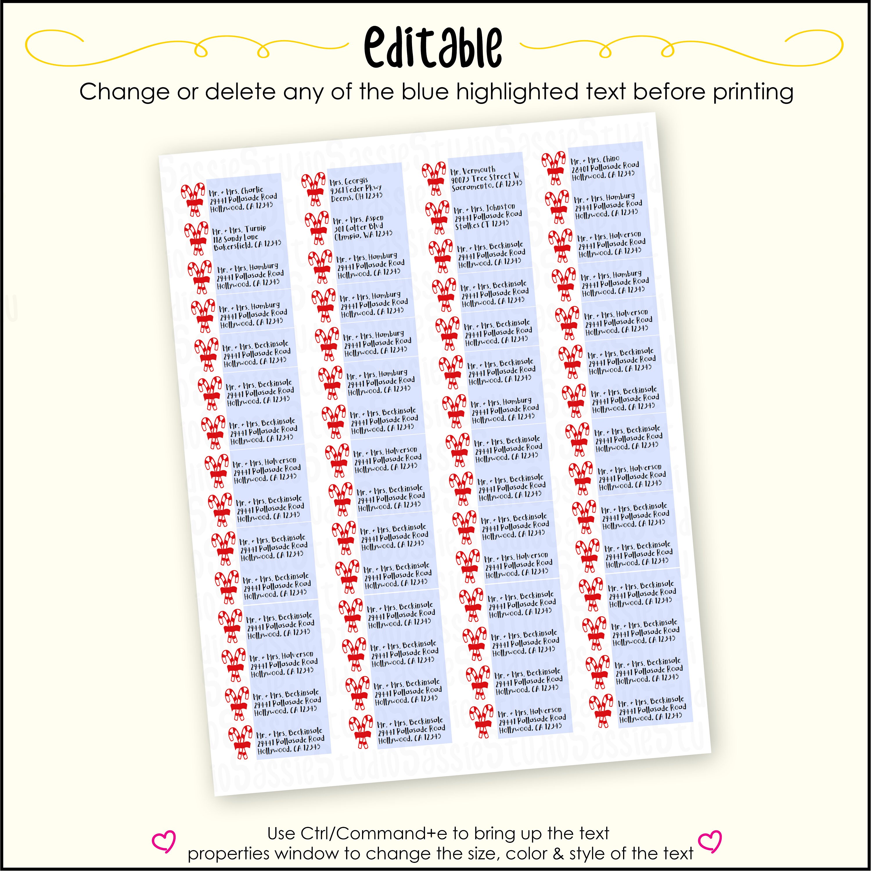 Paper & Party Supplies Address & Shipping Labels NEW Editable 120 Total ...