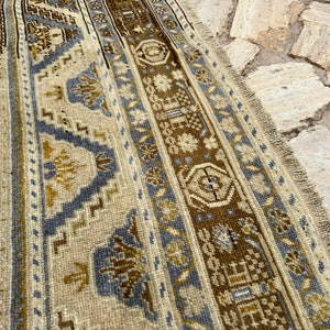 Hand-woven Oversized Turkish Carpet 5x10 Blue Wool Geometric Rug Large ...