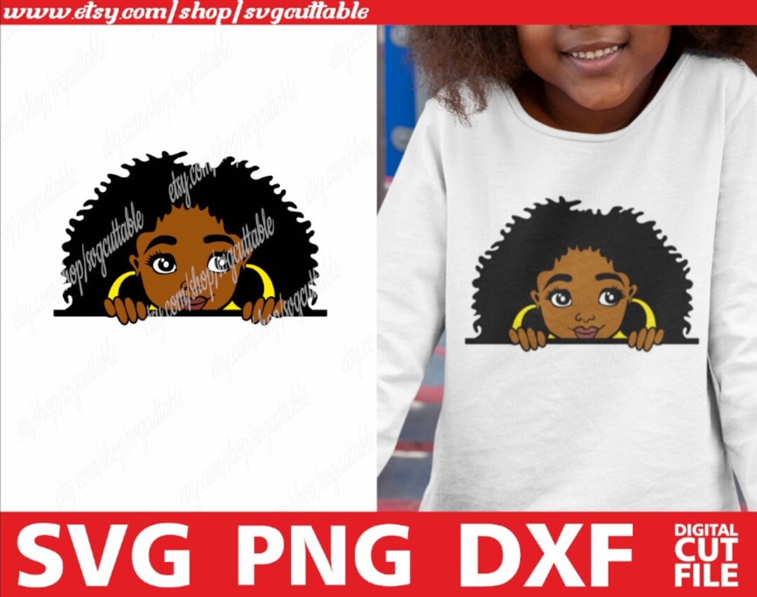Peekaboo Girl Svg, Curly Hair Svg, Afro Girl Svg, Melanin, African ...