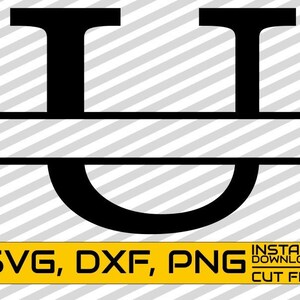 Split Letter Monogram Svg, Letter U Svg ,calligraphy Vector, Font Svg ...
