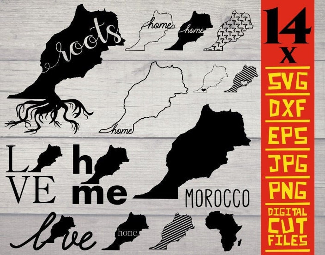 Morocco Roots Svg Africa Roots SVG Africa Maps Svg Black - Etsy Finland
