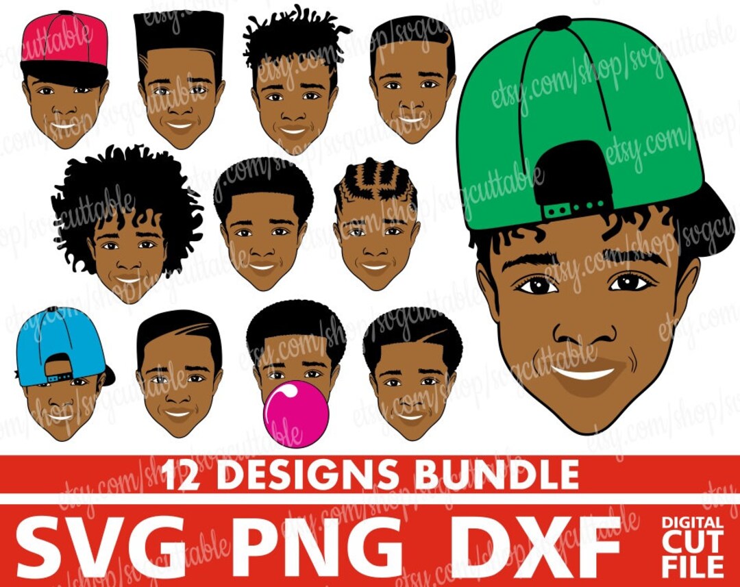 12x Black Boy Bundle Svg, Afro Boy, Black Kids Svg, Black Man, African ...
