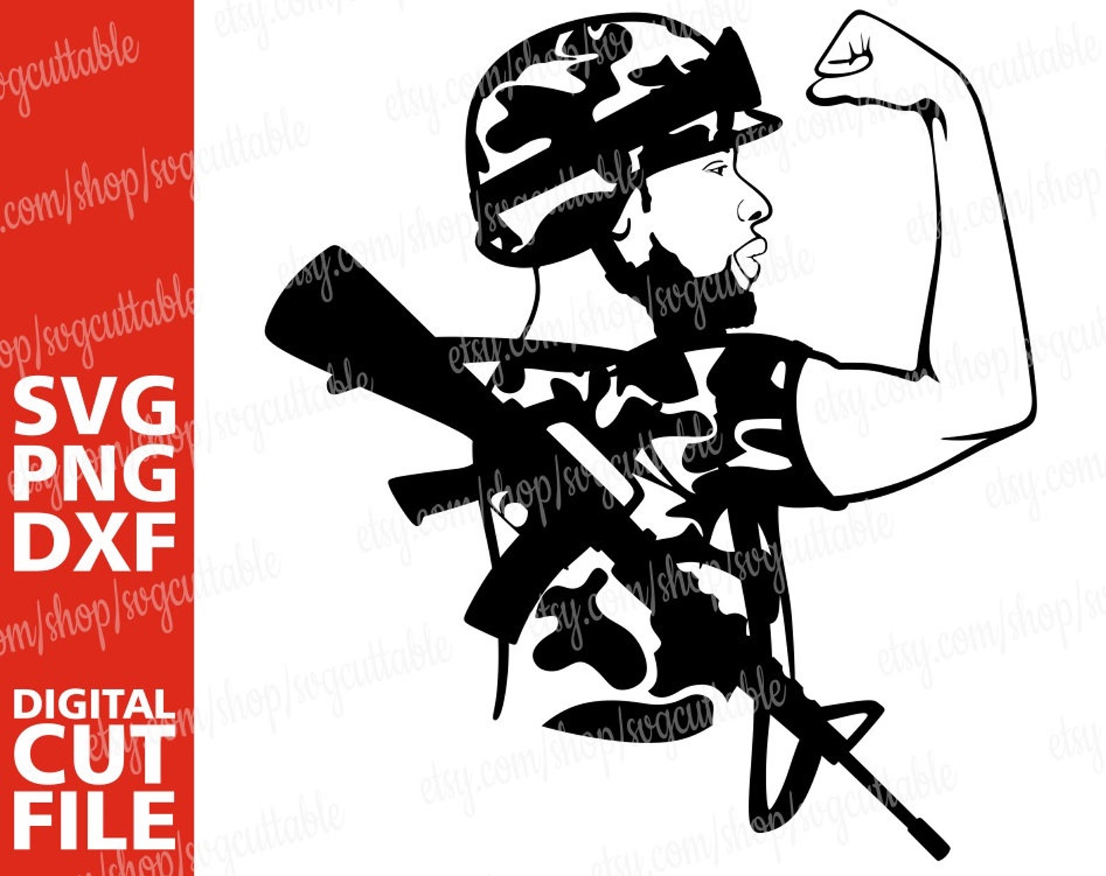 Amazing Strong Man Svg Woodland Camo Black Man Svg Beard - Etsy