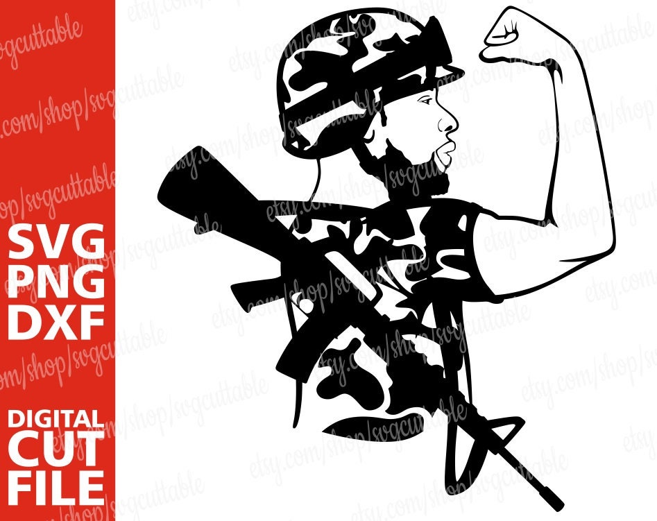 Amazing Strong Man Svg Woodland Camo Black Man Svg Beard - Etsy