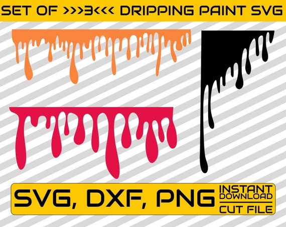 3x Paint Drip Bundle Svg Paint Splatter Svg Paint Stains | Etsy