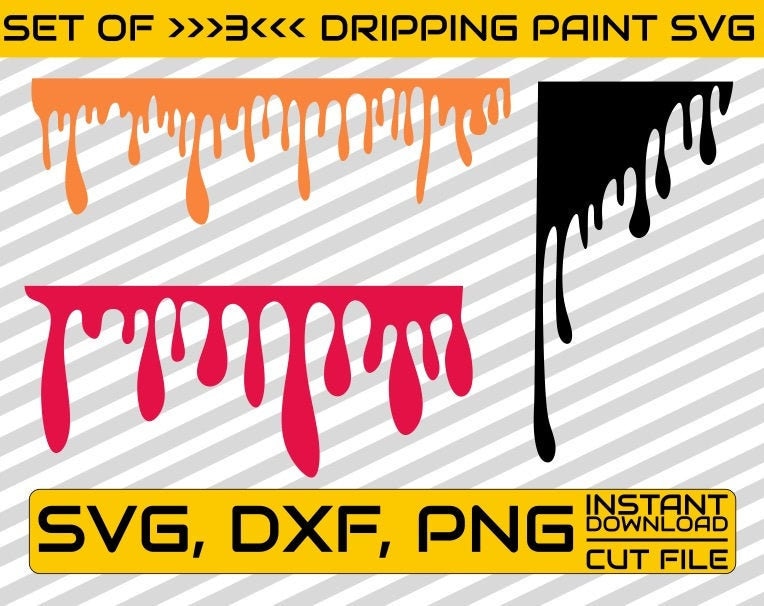 3x Paint Drip Bundle Svg, Paint Splatter Svg, Paint Stains, Splash ...