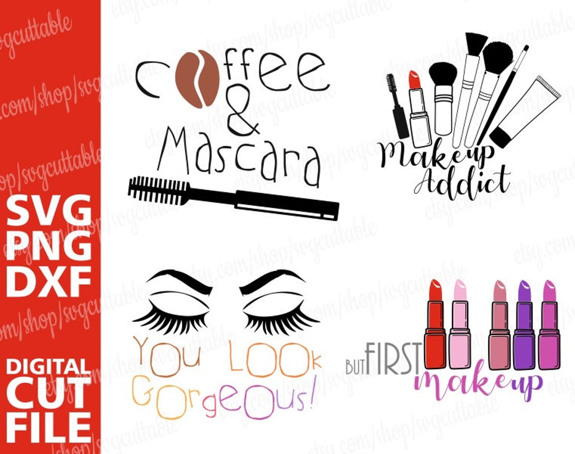 10x Make up Bundle Svg Mascara Svg Eye Svg Lipstick Svg - Etsy