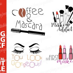 10x Make up Bundle Svg, Mascara Svg , Eye Svg, Lipstick Svg, Makeup Svg ...