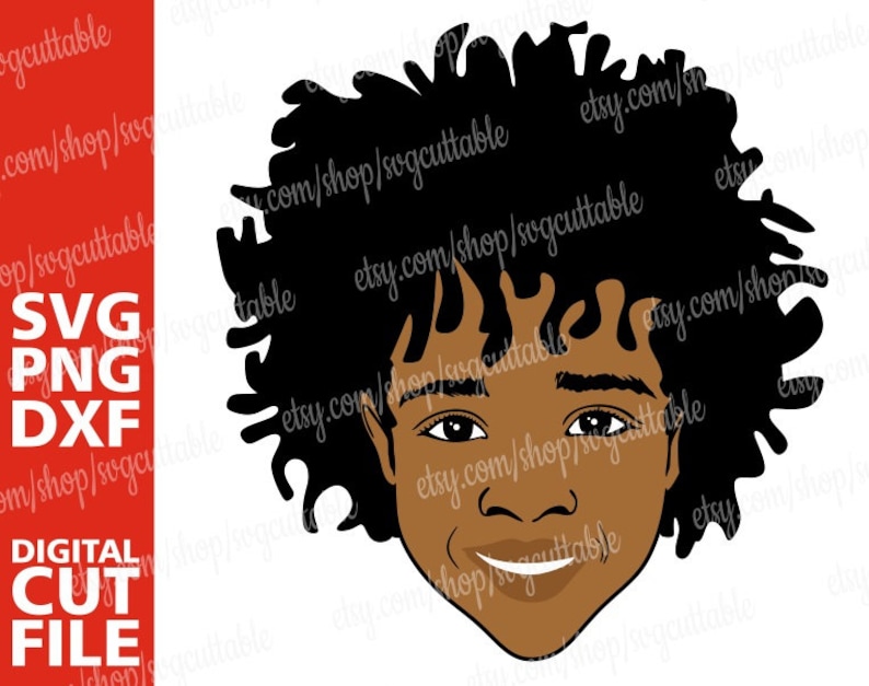 Black Boy With Afro Hair Svg African Boy Black Kids Svg - Etsy