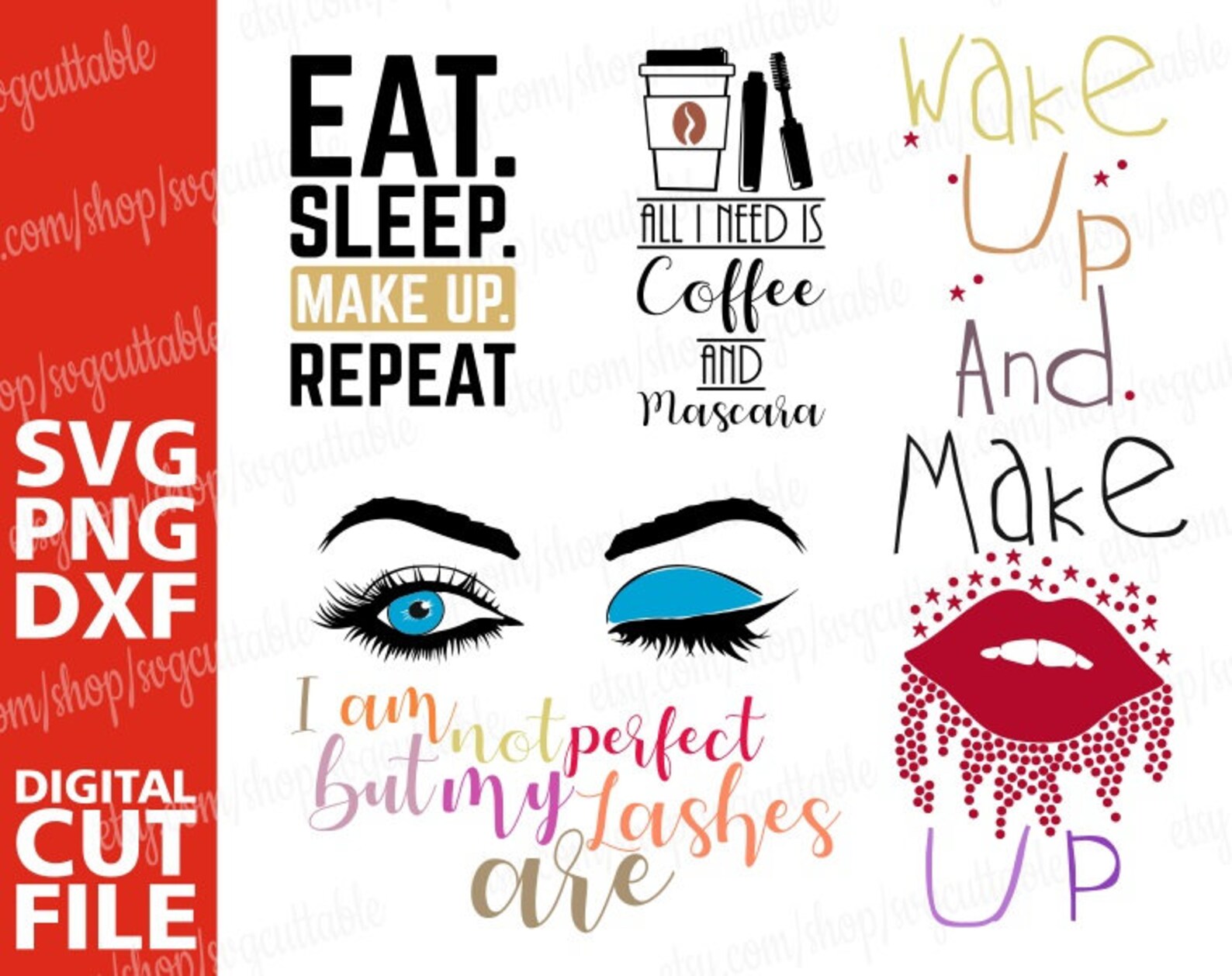 10x Make up Bundle Svg Mascara Svg Make up Addict Svg | Etsy