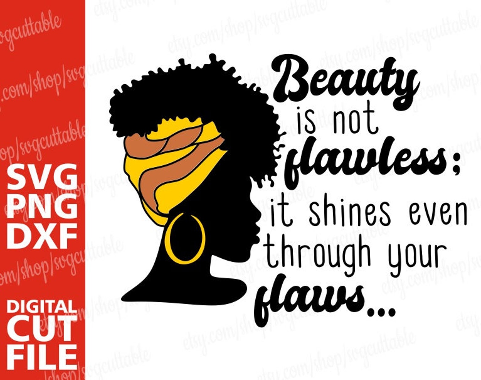 Afro Black Woman Beauty is Not Flawless Svg Hairstyle Woman | Etsy