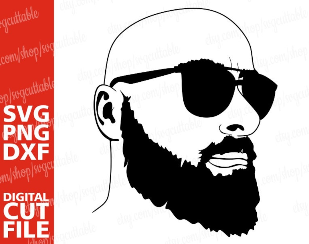 Bald Man With Beard Svg, Short Beard File, Hipster Beard, Beard Svg ...