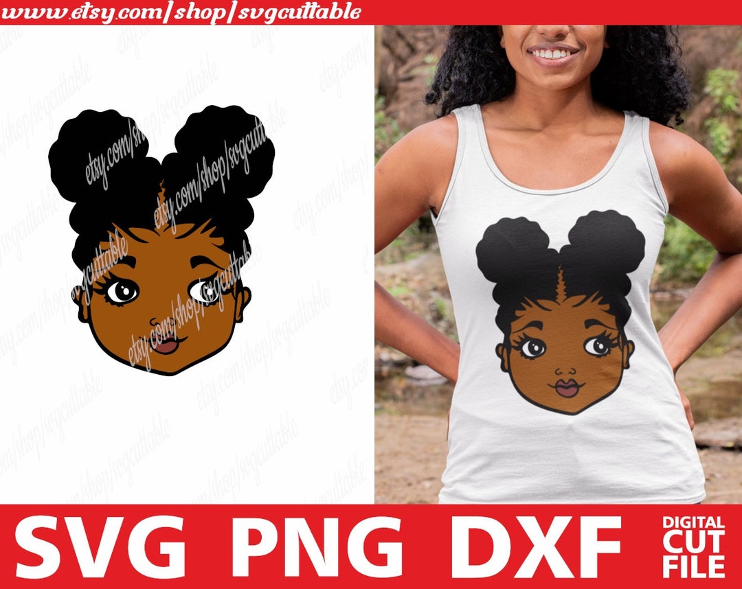 Little Black Girl Svg, Afro Puffs Svg, African American Svg, Melanin ...