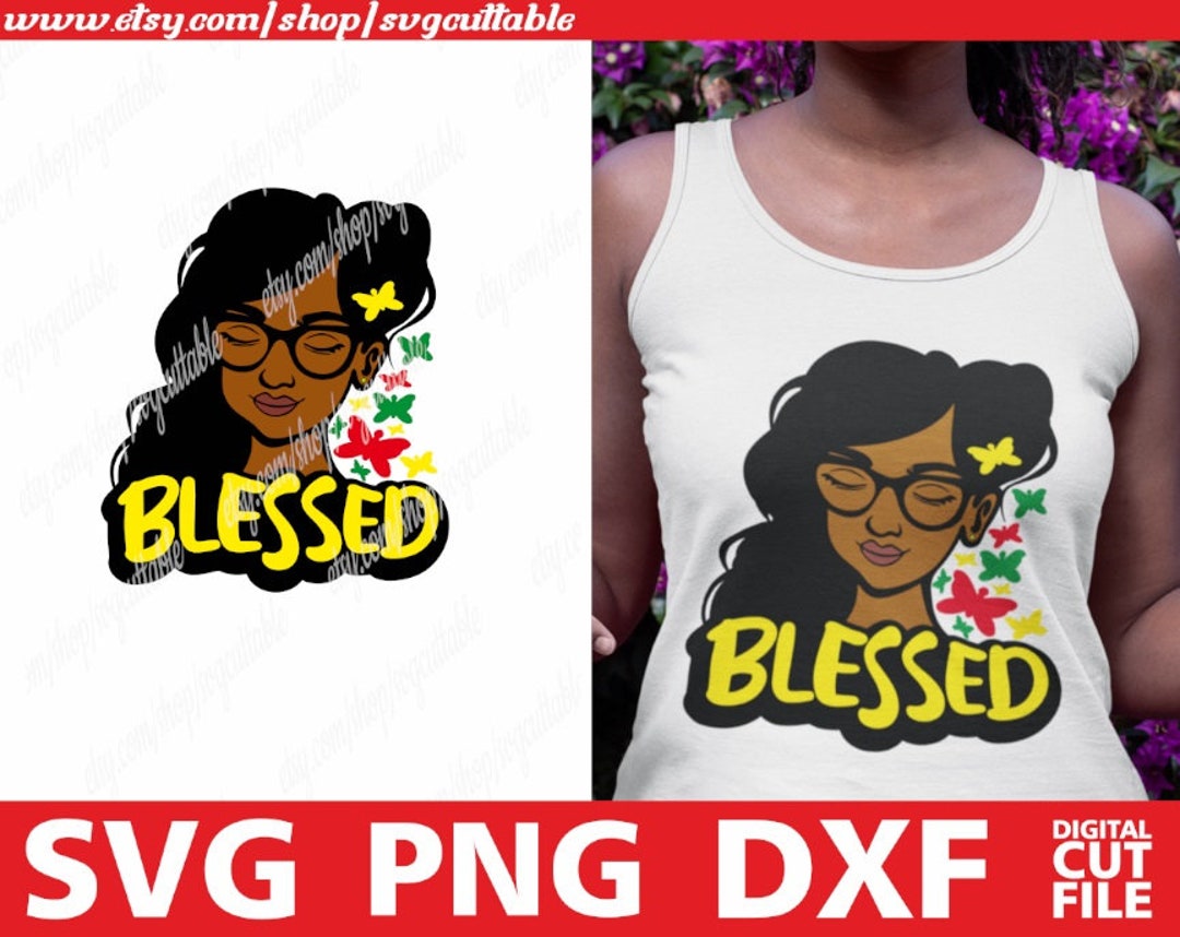 Blessed Svg, Hairstyle Svg, Self Love Svg, Woman in Glasses Svg, Pray ...