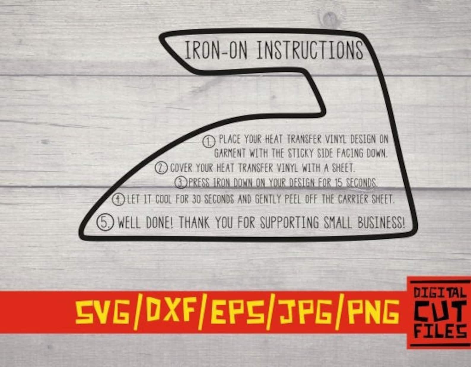 2x Iron on Instructions Svg Care Instruction Cards Svg | Etsy
