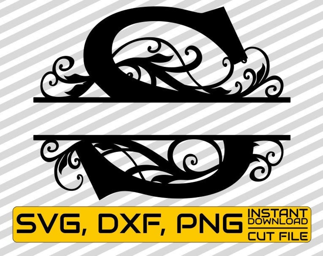 Floral Svg, Split Monogram Files, Letter S ,calligraphy, Font, Cuttable ...