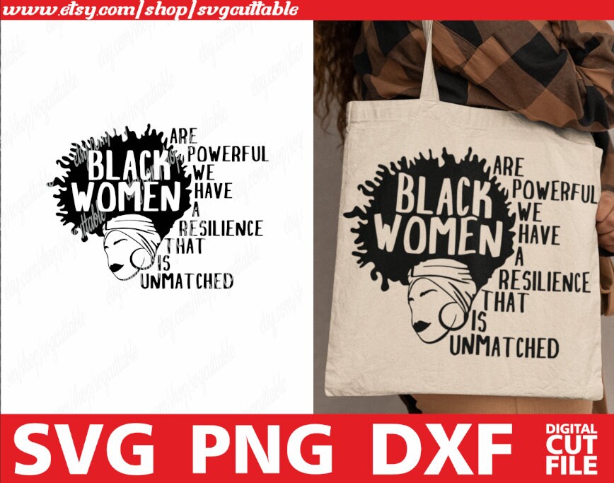Black Woman Svg Powerful Svg African American Empowered - Etsy