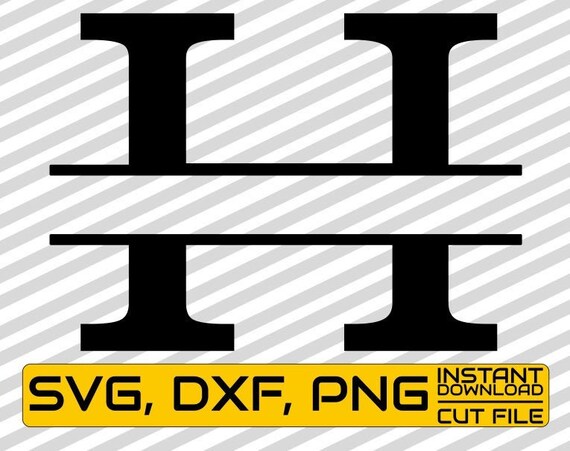 Split Letter Monogram Svg Letter H Svg calligraphy Vector | Etsy