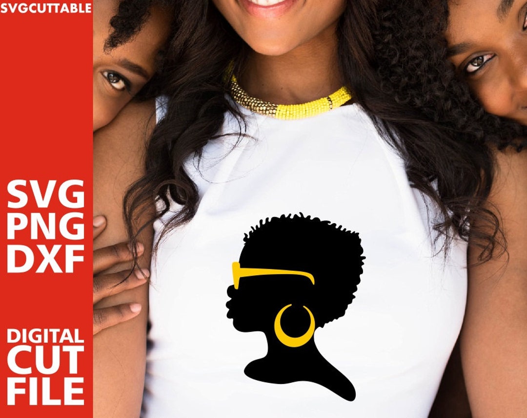 Black Girl With Gold Earrings Svg, Melanin, Black Woman Svg, Black Girl ...