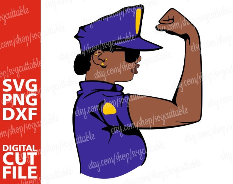 Police Strong Woman svg Melanin Black Woman svg Black Girl | Etsy