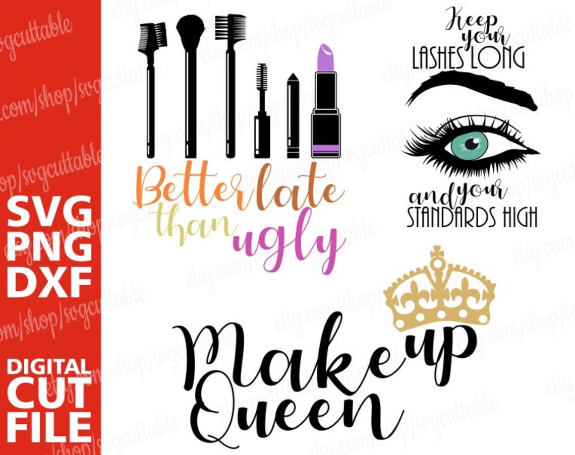 10x Make up Bundle Svg Mascara Svg Eye Svg Lipstick Svg - Etsy