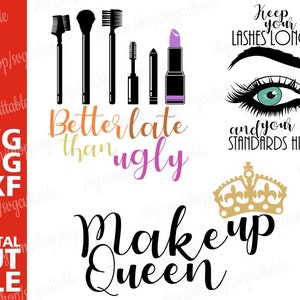 10x Make up Bundle Svg, Mascara Svg , Eye Svg, Lipstick Svg, Makeup Svg ...