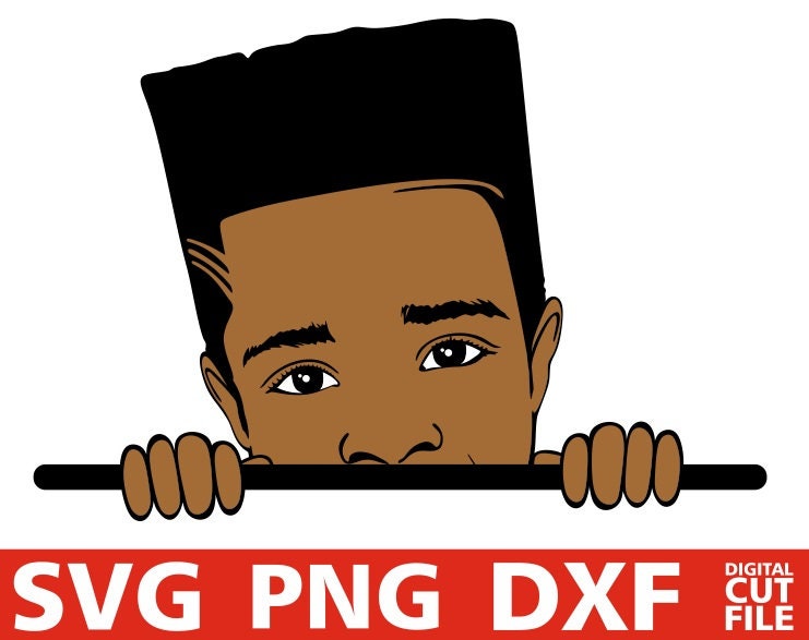 Peeking Boy Svg Natural Hair Svg Peek a Boo Afro Boy Black | Etsy
