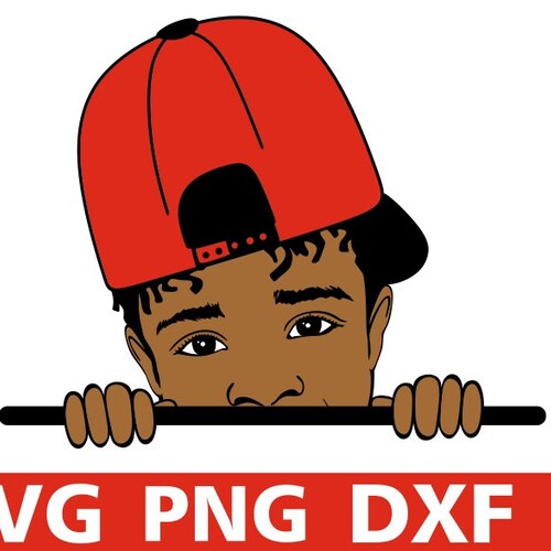 Peeking Boy With Afro Hair Svg Peek a Boo Afro Boy Black - Etsy