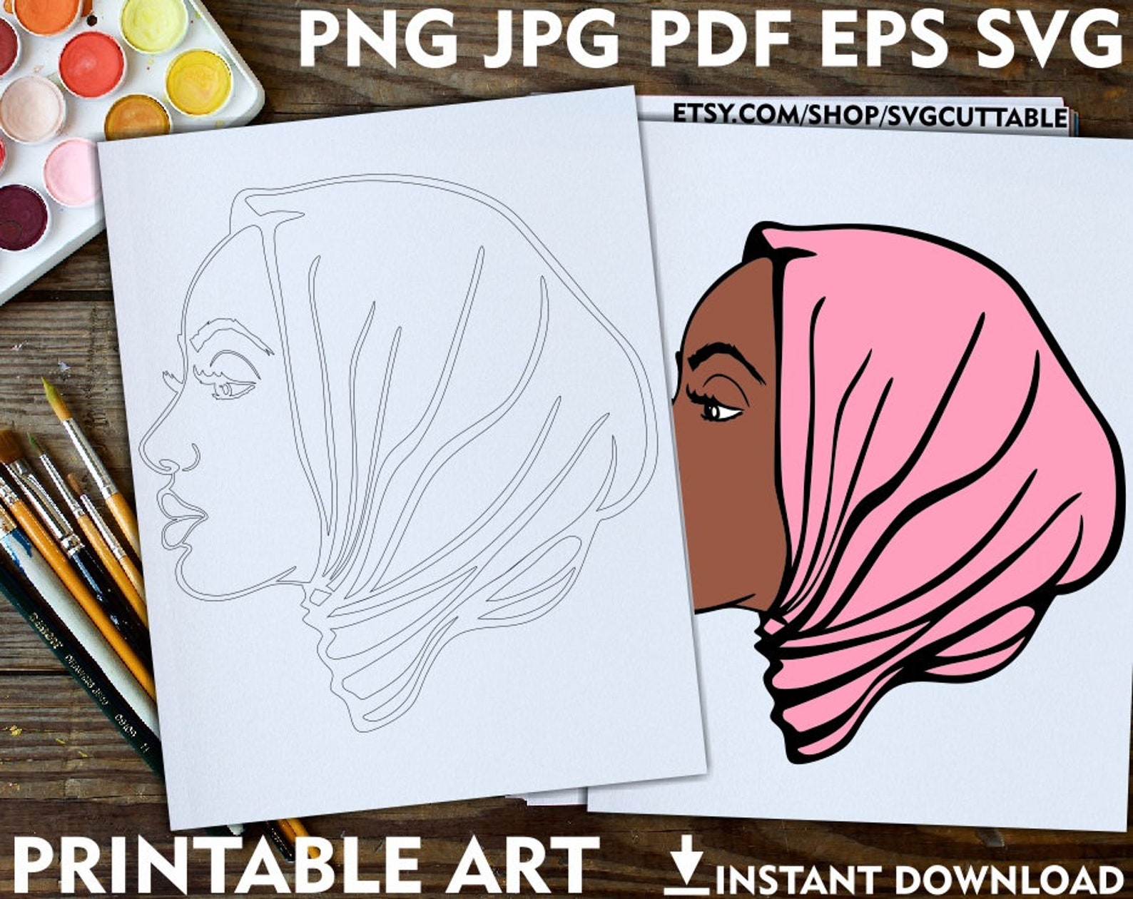 Woman Printable Adult Coloring Page Melanin Svg Afro Svg - Etsy