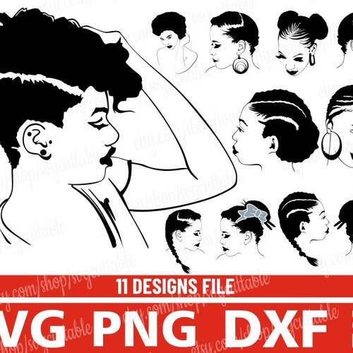 11 Black Girl Afro Svg Bundle Afro Lady Svg File Natural - Etsy