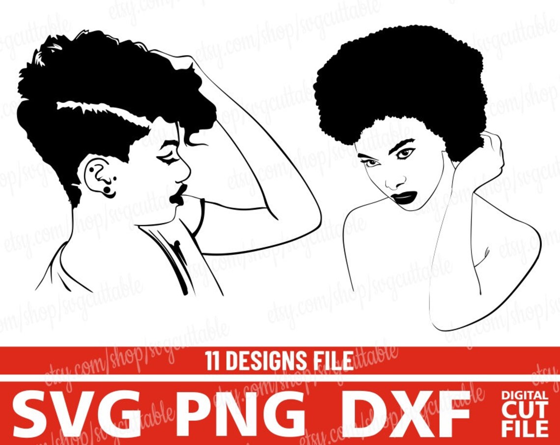 11 Black Girl Afro Svg Bundle Afro Lady Svg File Natural | Etsy