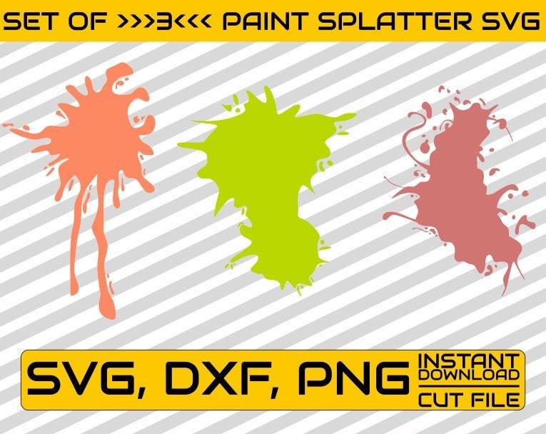 3x Splatter Bundle Svg Paint Splatter Svg Ink Splatter - Etsy