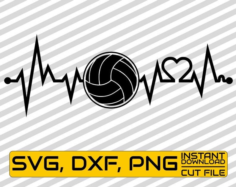 Heart Beat Svg Volleyball Svg Life Heartbeatsvg Sports | Etsy