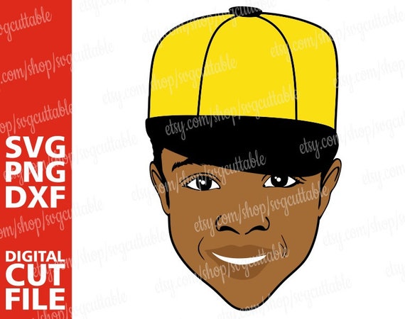 Black man Afro boy with cap svg American,Silhouette,Instant download ...