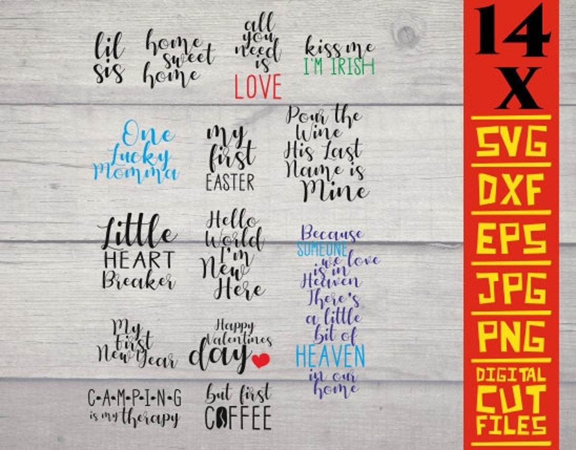 14x Caligraphy Bundle Pack Svg Fonts Handwritten Script - Etsy