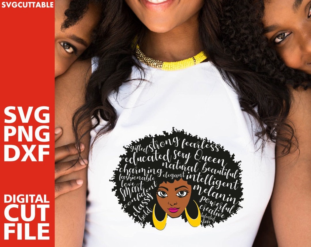Afro Words Head Layred Svg , Black History Svg, Words in Hair, Dxf, Png ...