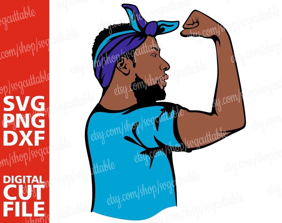 Strong Man With Bandana Svg Black Man Beard Svg Man Svg - Etsy