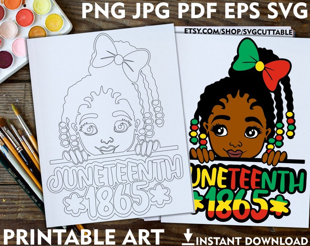 Black Girl Coloring Pages, Melanin Svg, Peekaboo Girl Svg, Juneteenth ...