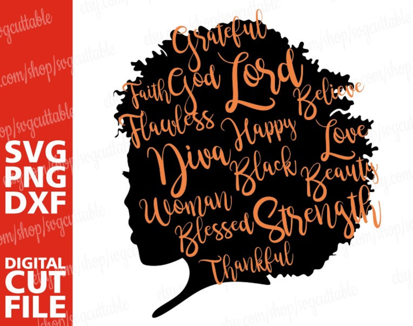 Afro Black Woman With Words Svg Hairstyle Woman Svg Woman - Etsy