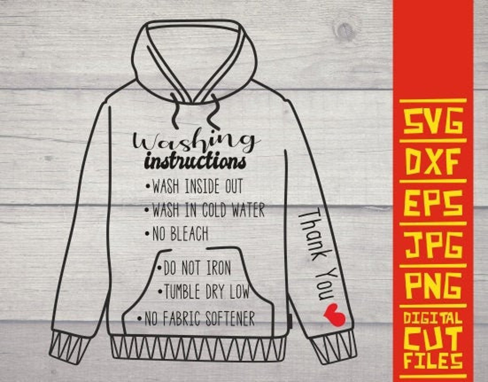 2x Washing Instructions Svg, Care Instruction Cards Svg, Hoddie Svg ...