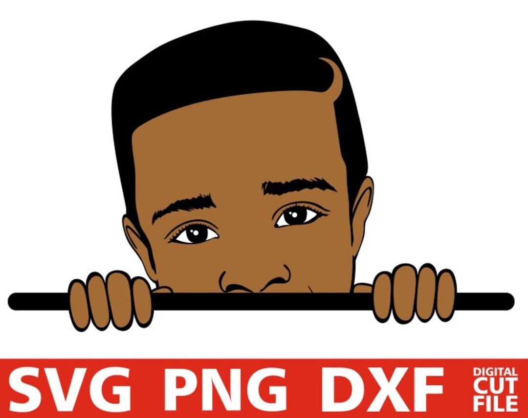 Peeking Boy With Natural Hair Svg, Peek a Boo Afro Boy, Black Kids Svg ...