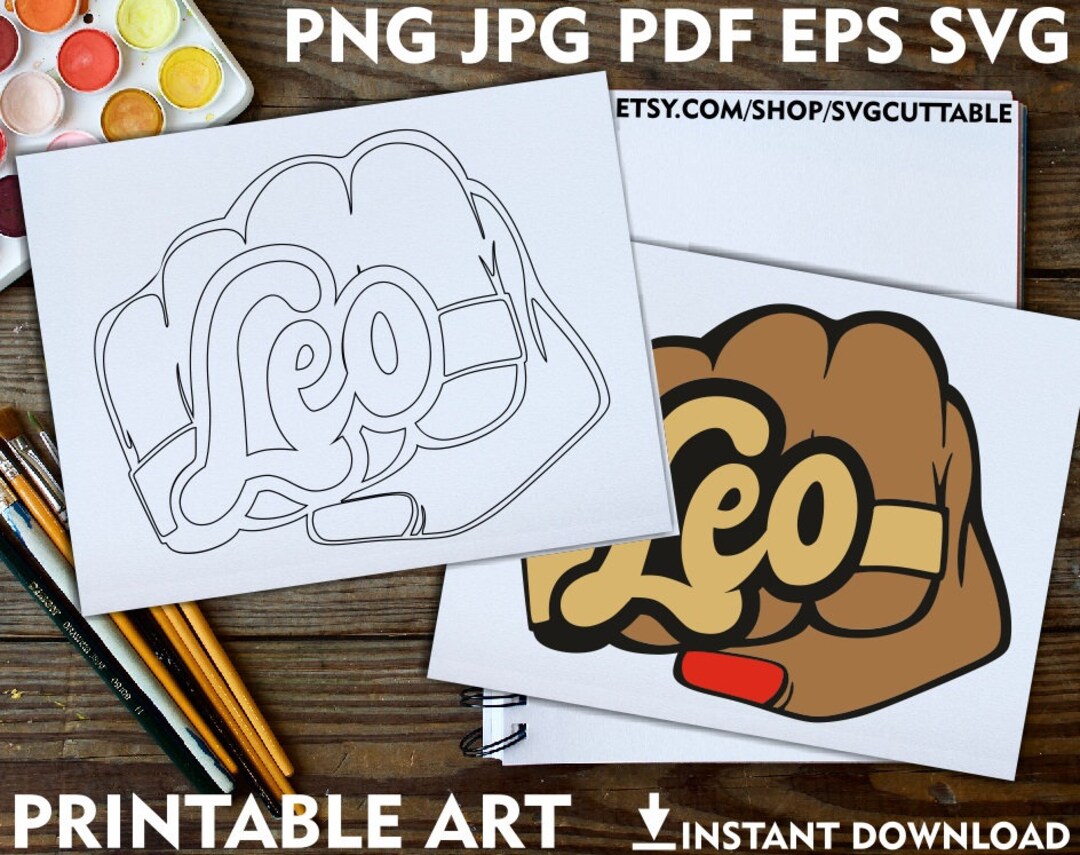 Leo Printable Adult Coloring Page, Fist Png, Zodiac Sign Png, Melanin ...
