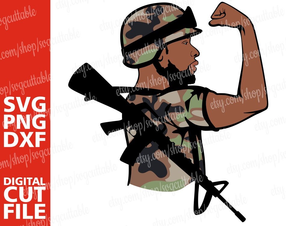 Amazing Strong Man Svg Woodland Camo Black Man Svg Beard - Etsy