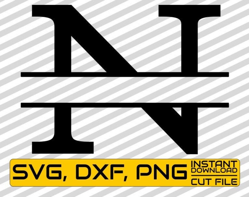 Split Letter Monogram Svg Letter N Svg calligraphy Vector - Etsy
