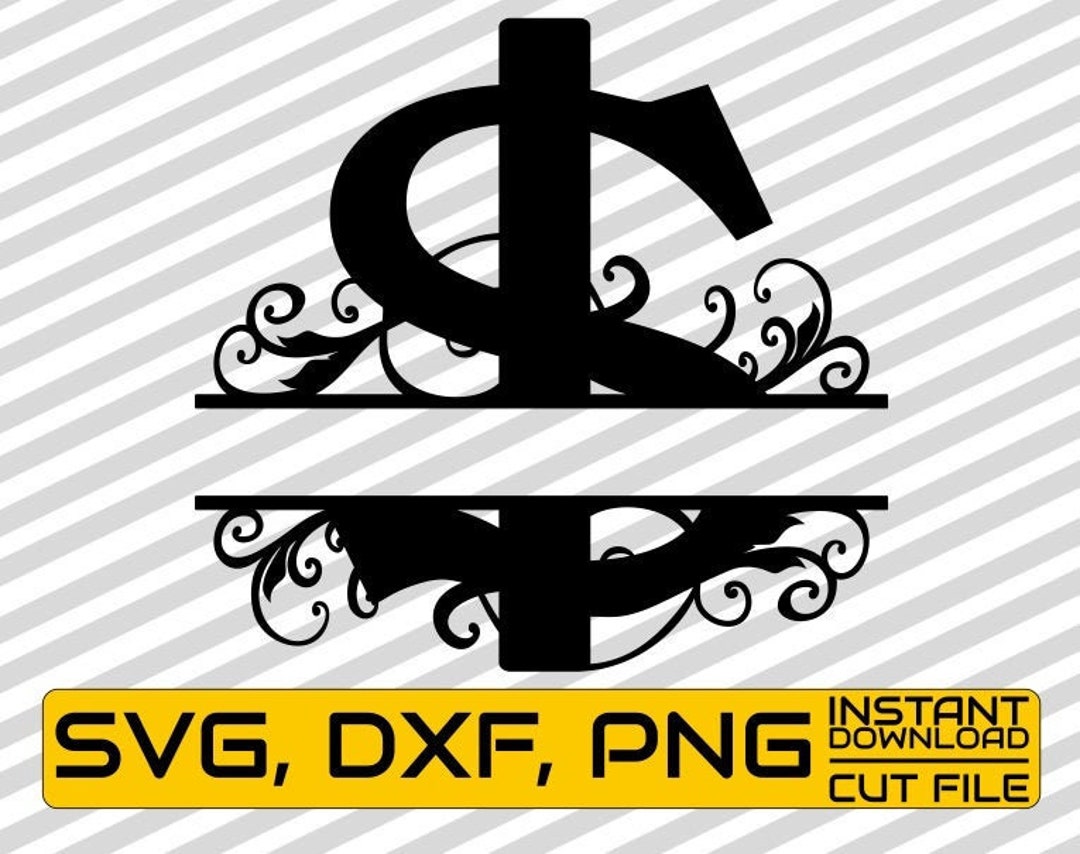 Floral Svg, Split Monogram Files, Letter Dolar Svg ,calligraphy, Font ...