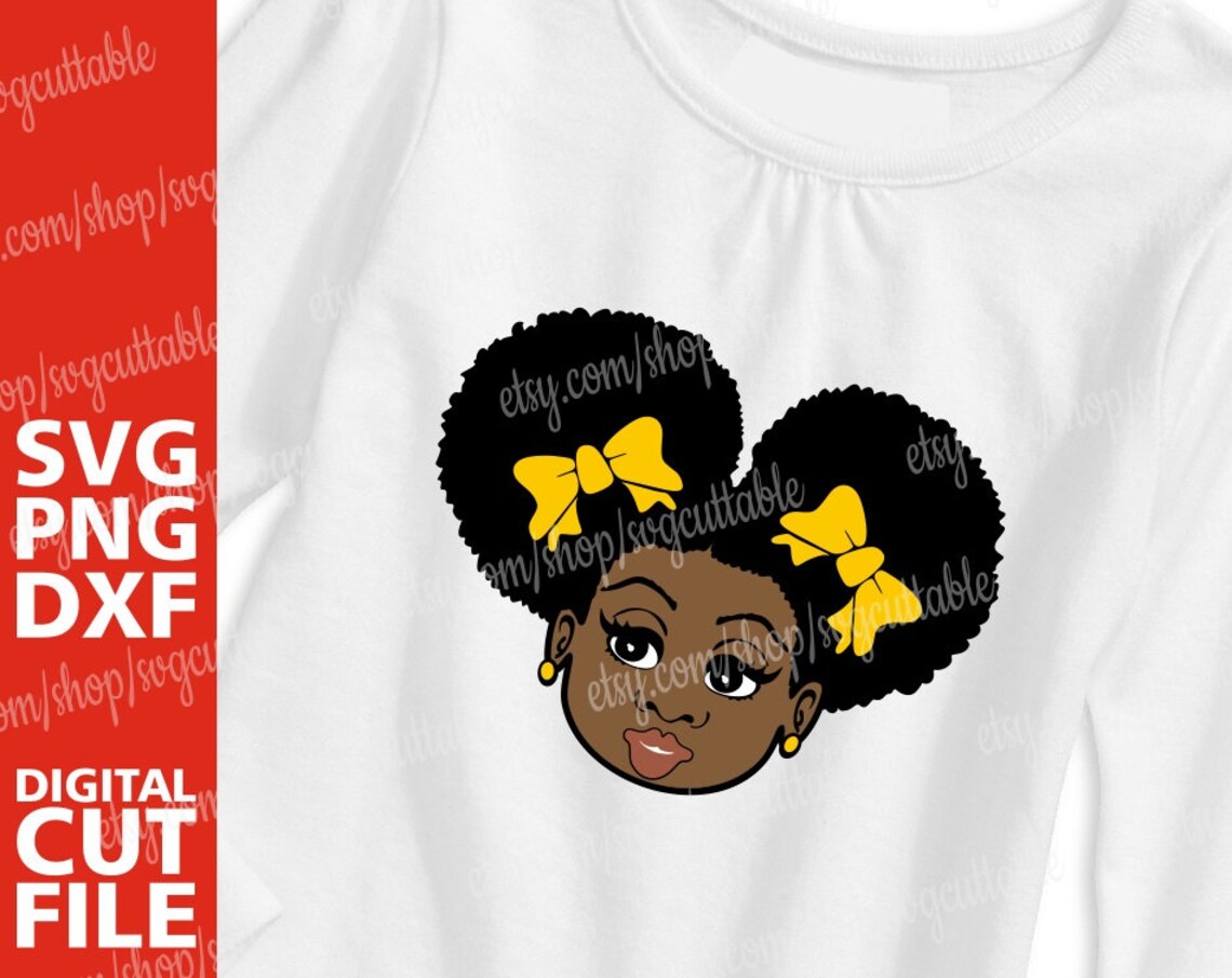Black Girl With Afro Puffs Svg Afro Woman Svg Melanin Svg - Etsy