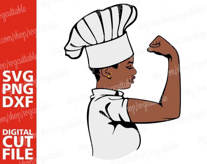 Afro Chef Woman SVG, Strong Girl Power, Melanin Art (digital Download ...