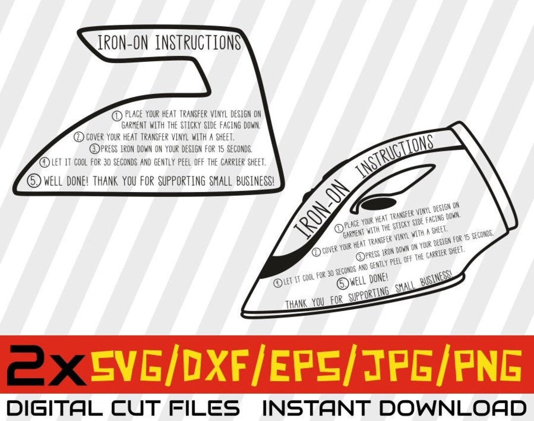 2x Iron on Instructions Svg Care Instruction Cards Svg - Etsy