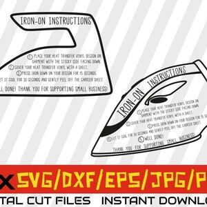 2x Iron on Instructions Svg Care Instruction Cards Svg - Etsy