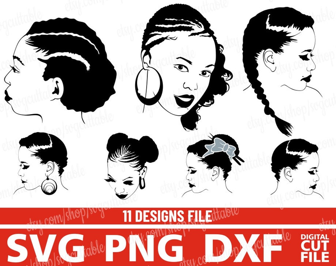 11 Black Girl Afro Svg Bundle Afro Lady Svg File Natural | Etsy